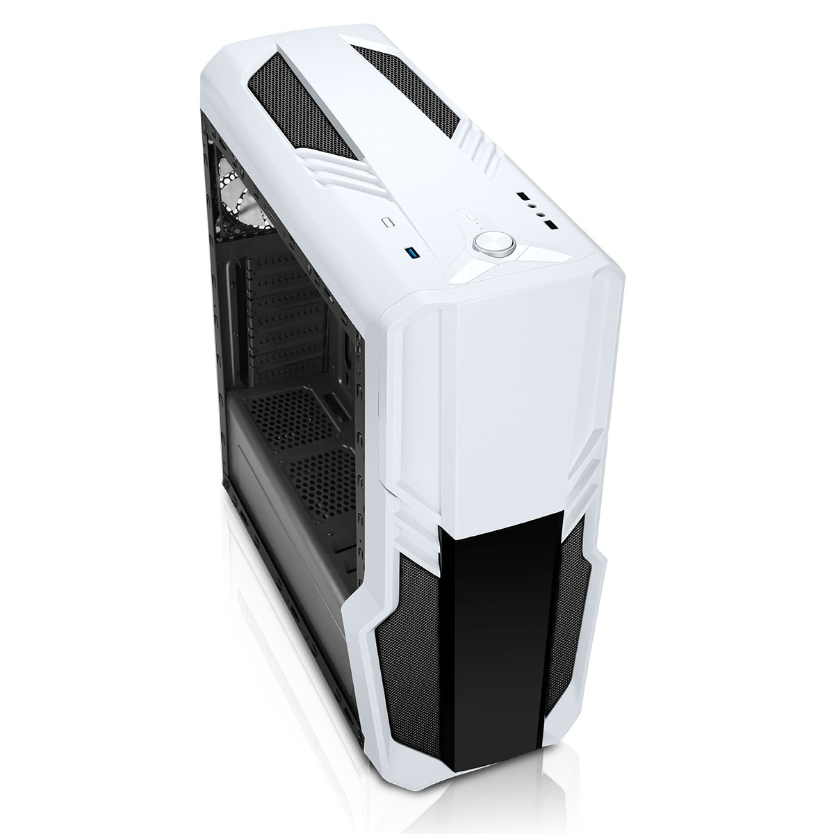CiT G Force White PC Gaming Case with 2 x RGB Front 1 x Rear Fans and ...