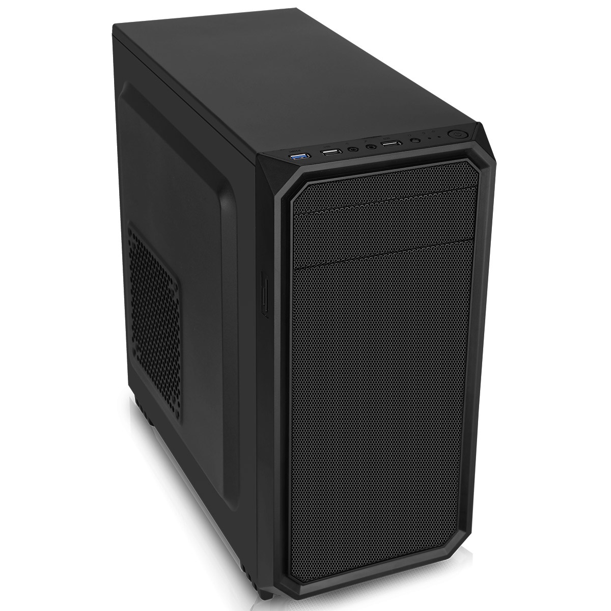 CiT Illusion Micro ATX Case Black with 1 x 15 LED Blue Front Fan 1 x ...