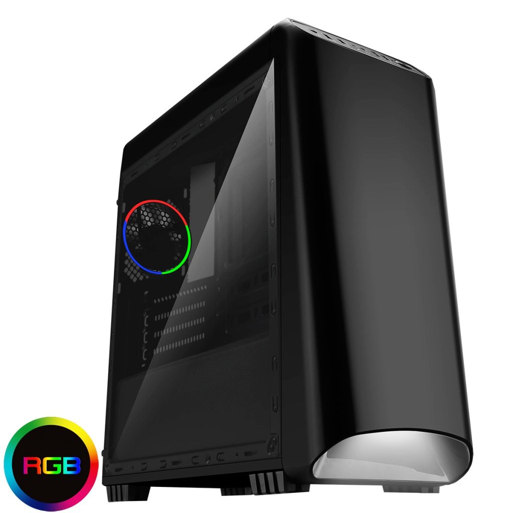 CiT Legend Black MATX RGB Gaming Case With Full Acrylic Side Window ...