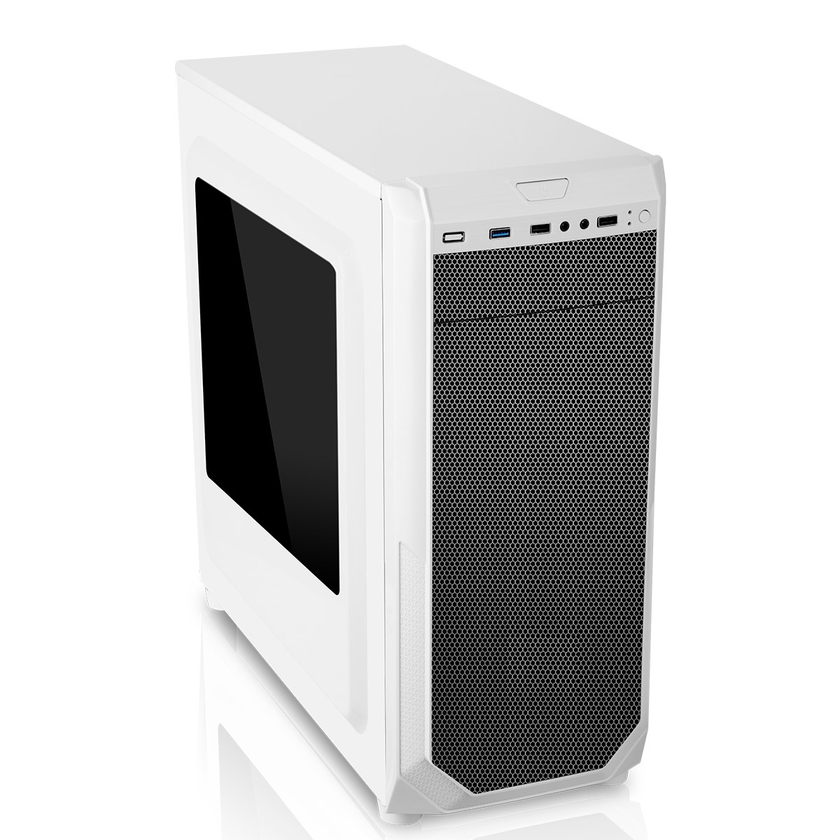 CIT Prism White RGB Case With 2 x RGB Front Fans 1 x USB 3.0 and Side ...