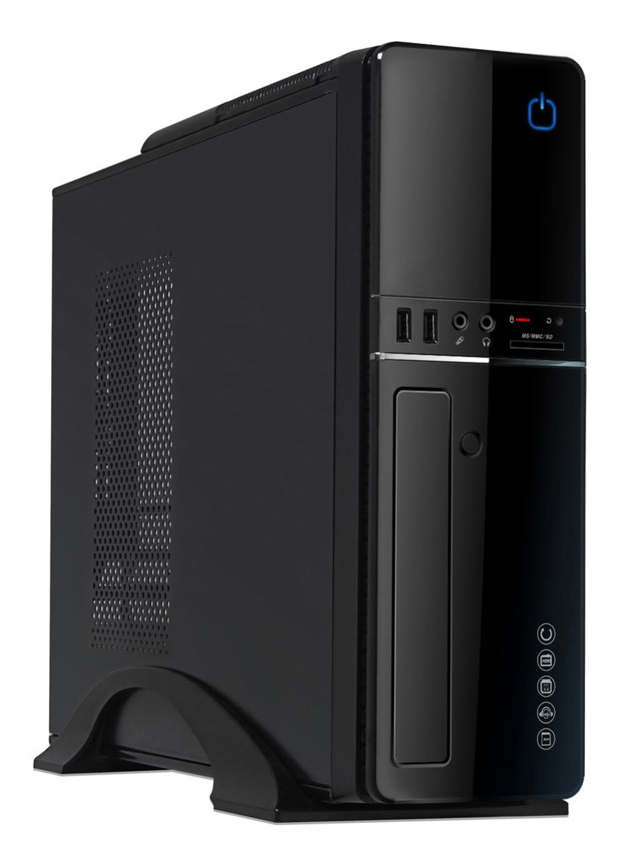 CiT S012B Black Slim Micro ATX or ITX Case 300w PSUBuilt-in Card-reader ...