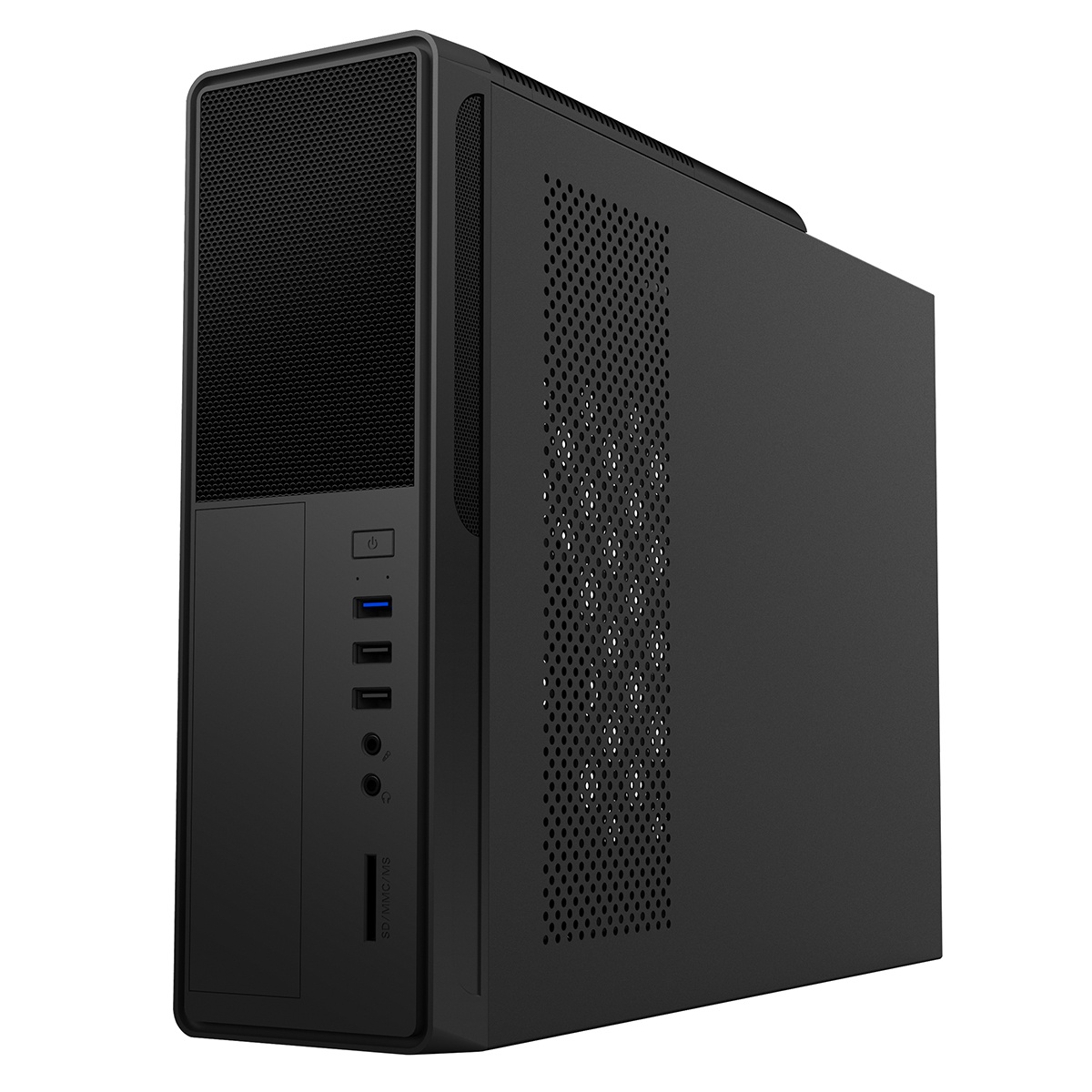 CiT S014B Black Slim Micro ATX or ITX Case 300w PSU Built-in Card ...