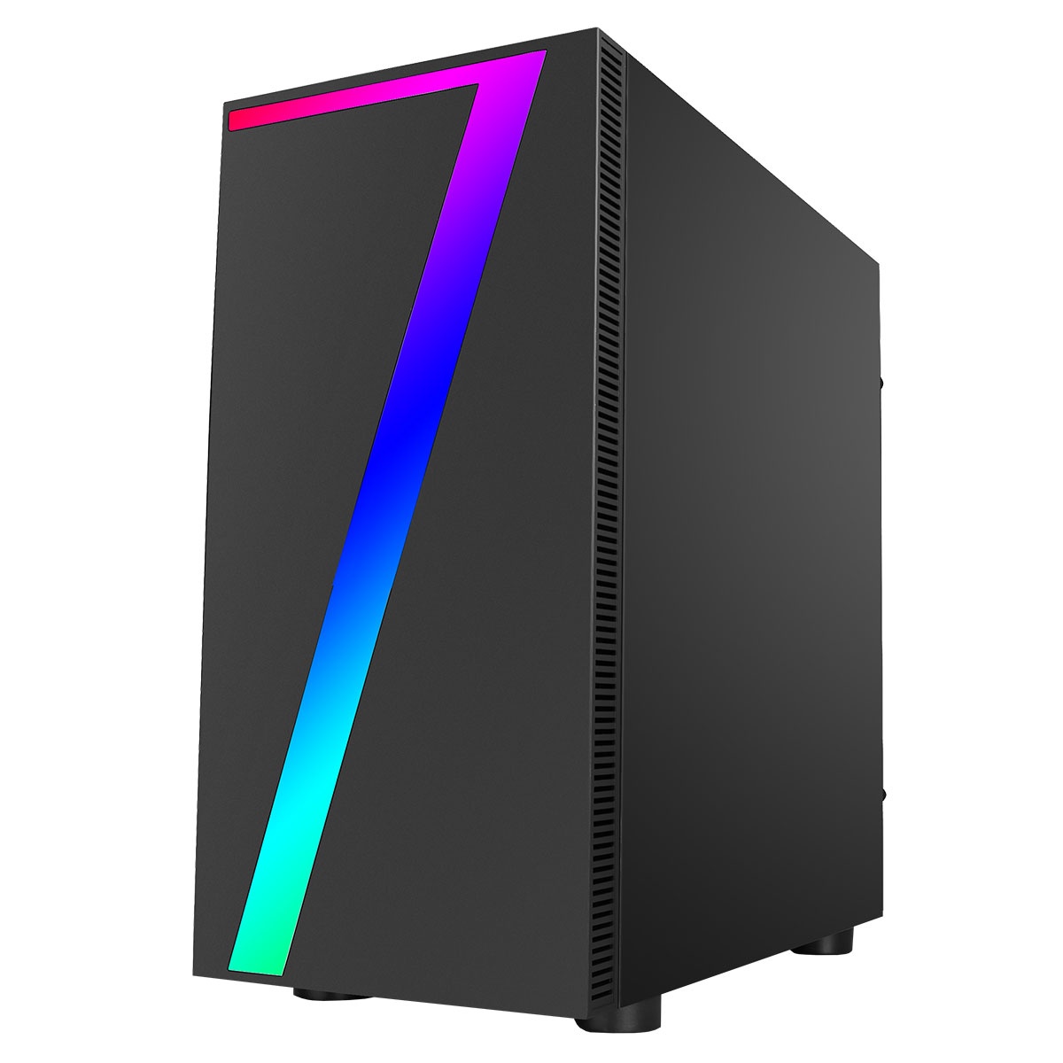 CiT Seven MATX Gaming Case Rainbow RGB Strip 1 x Rainbow RGB Fan ...