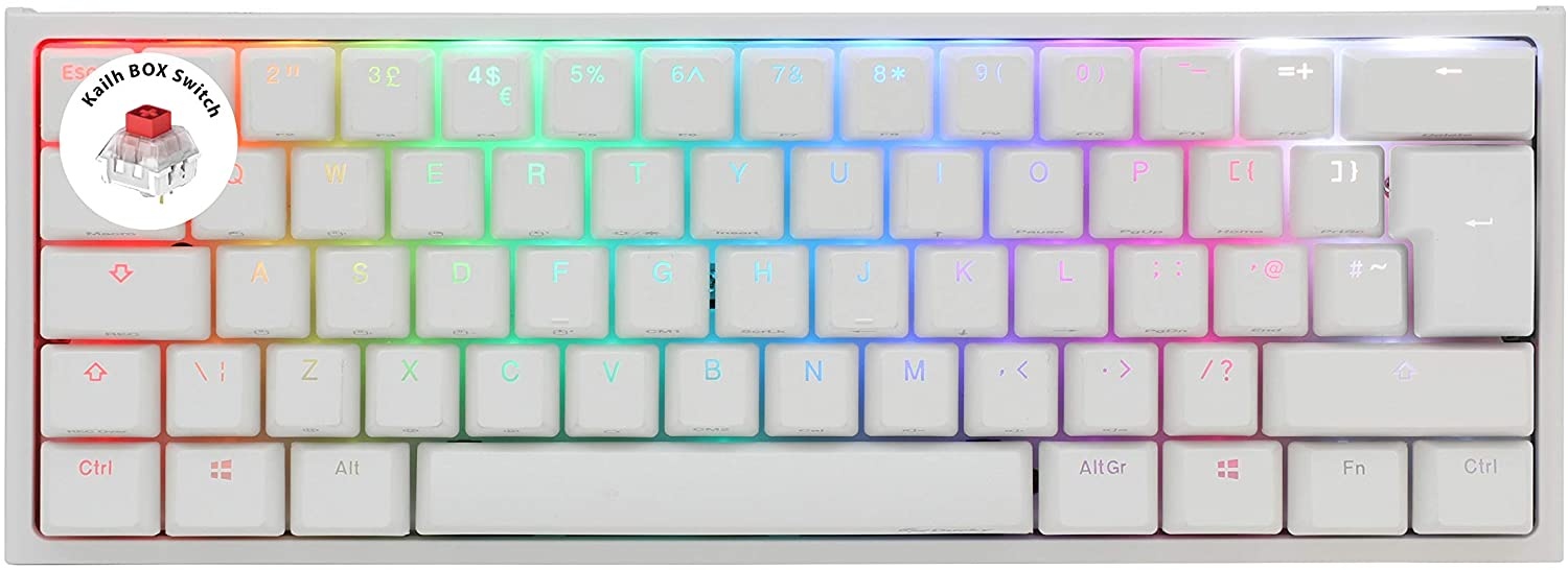Ducky One2 White Mini Kailh BOX Red Switch RGB Backlit UK Layout ...