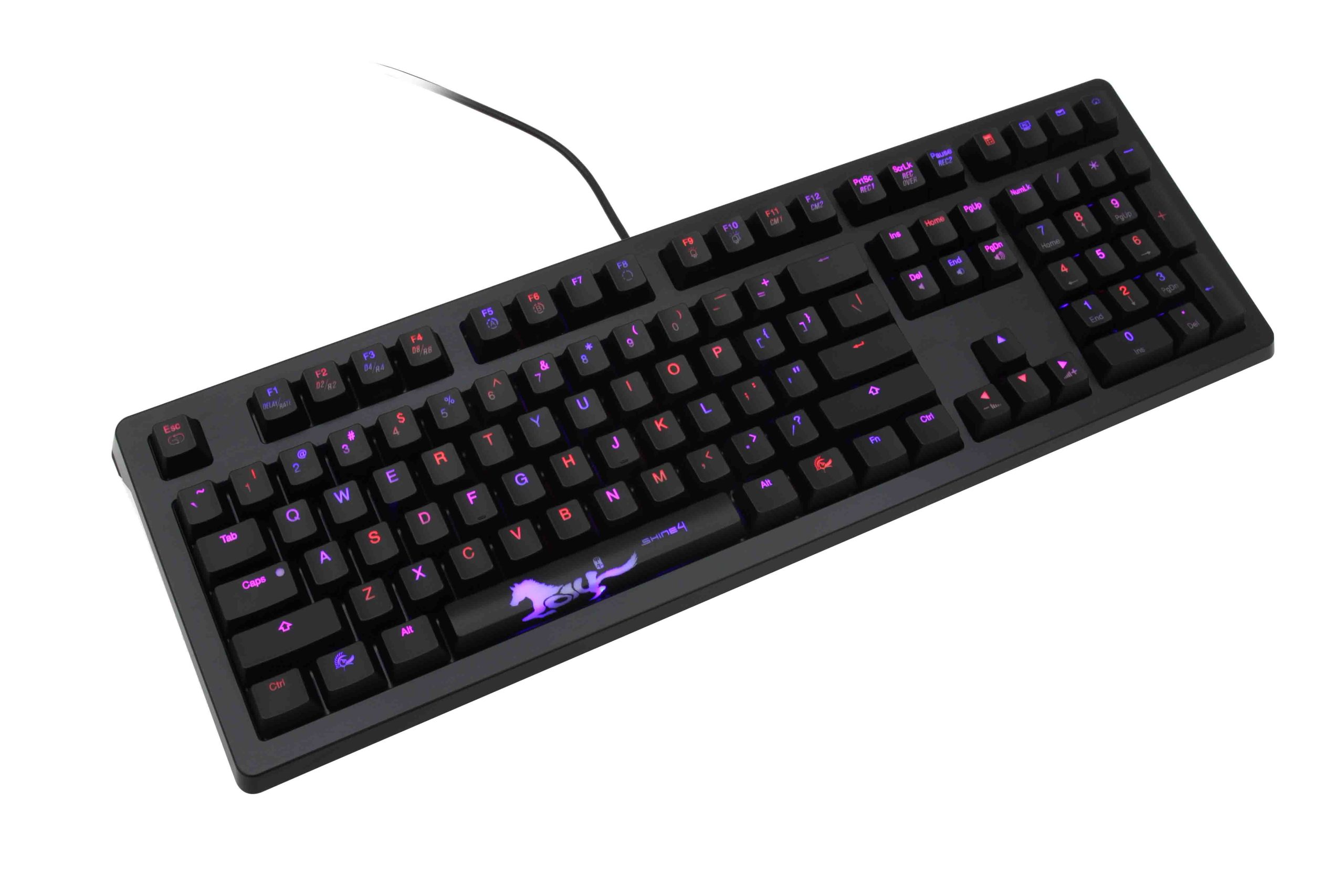 Ducky Shine 4 Mechanical Keyboard Dual Blue / Red LED Brown Cherry MX ...