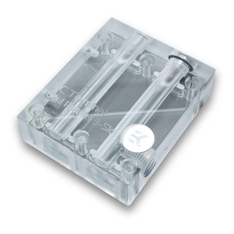 EK Water Blocks EK-FC Terminal DUAL Parallel 3-Slot - Plexi ...