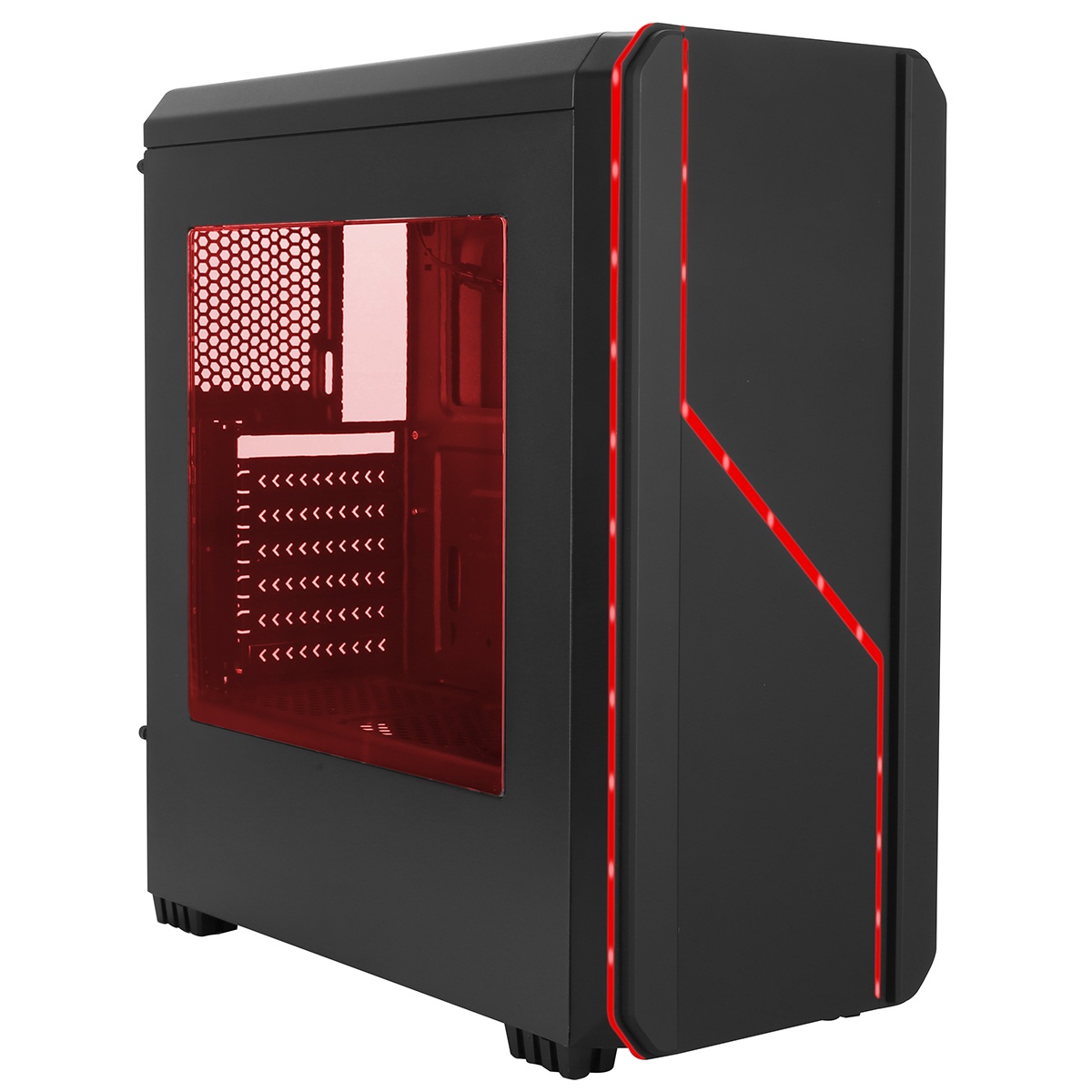 Fierce PC Aurora Black Case with RGB Colour Front - Watercooling UK