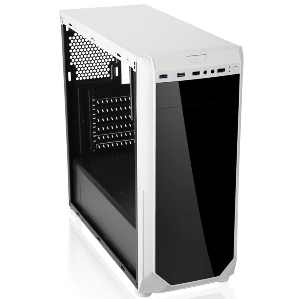 Fierce PC Expanse White Case with 2 x Green 15 Led Front Fans ...