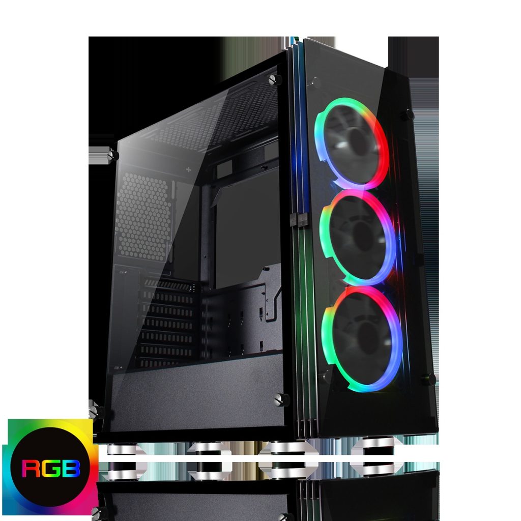 Game Max Eclipse Mid-Tower Tempered Glass RGB Gaming Case - Watercooling UK