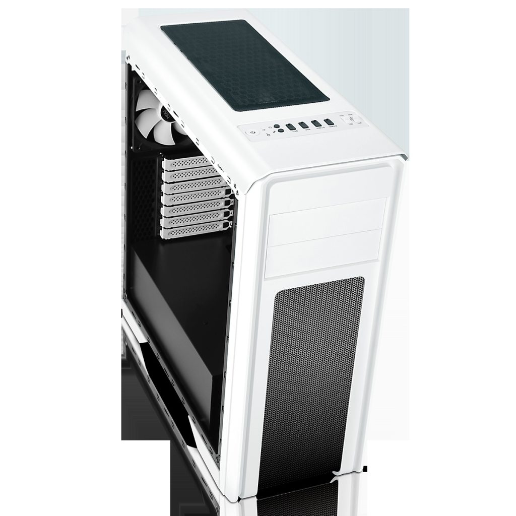 Game Max Falcon White PC Gaming Case with 2 x RGB Front Fans and Remote ...