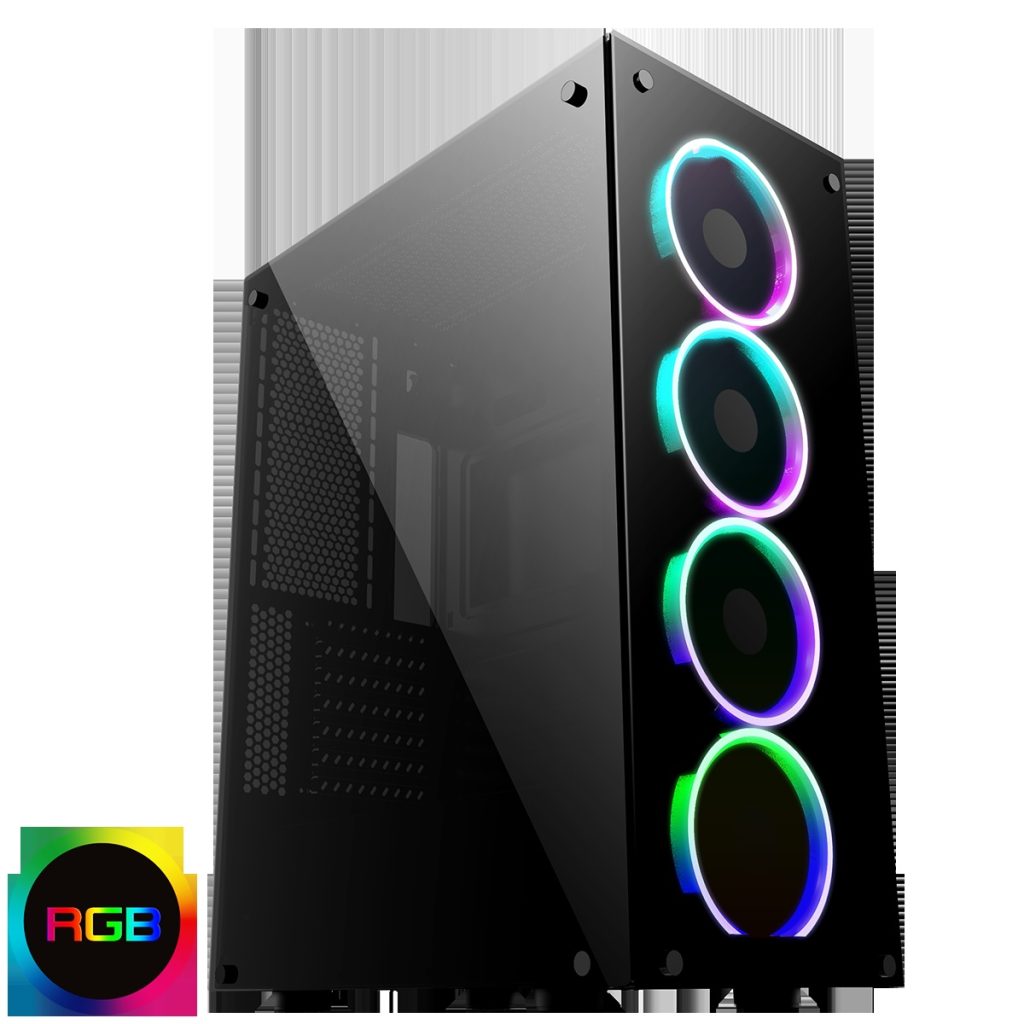 Game Max Predator RGB Full Tempered Glass Gaming Case MB SYNC 3pin ...