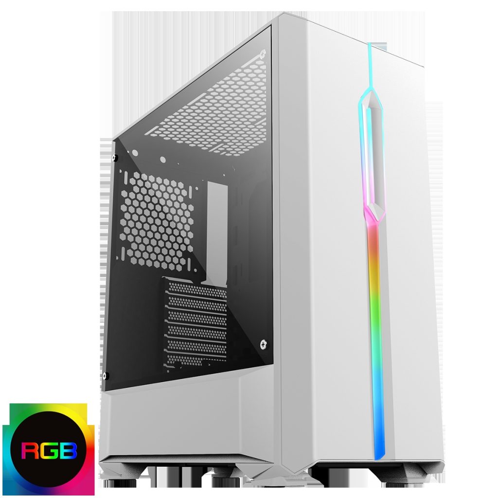 Game Max Solar White RGB Midi Tempered Glass Gaming Case MB SYNC 3pin ...