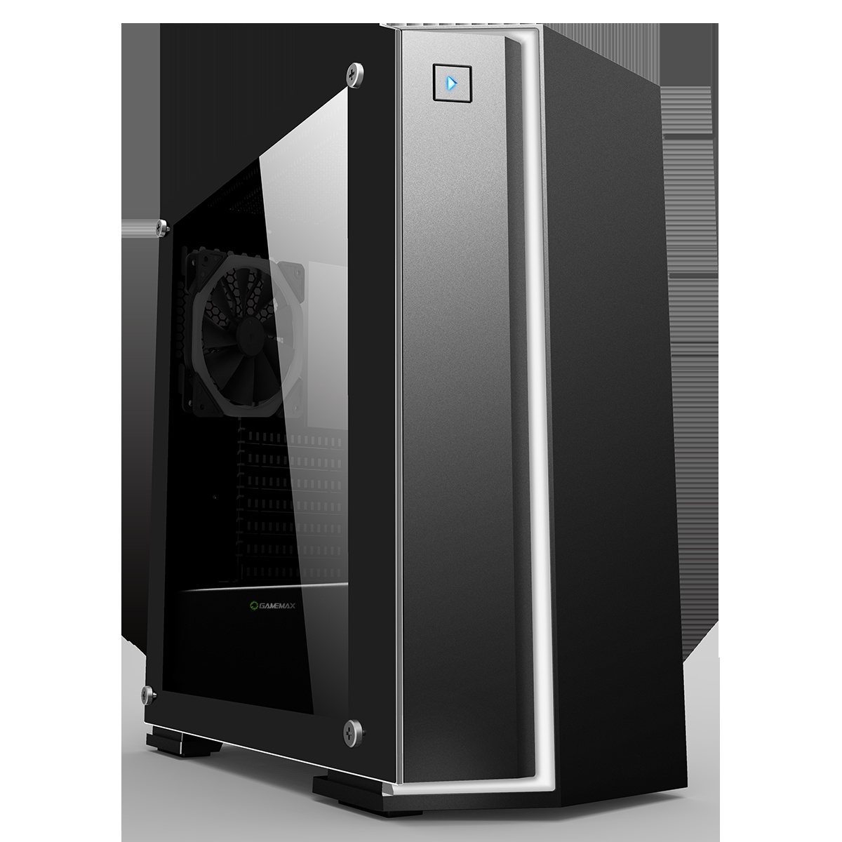 Game Max Starlight RGB Mid-Tower Gaming Case Rainbow Strip and Rear Fan ...