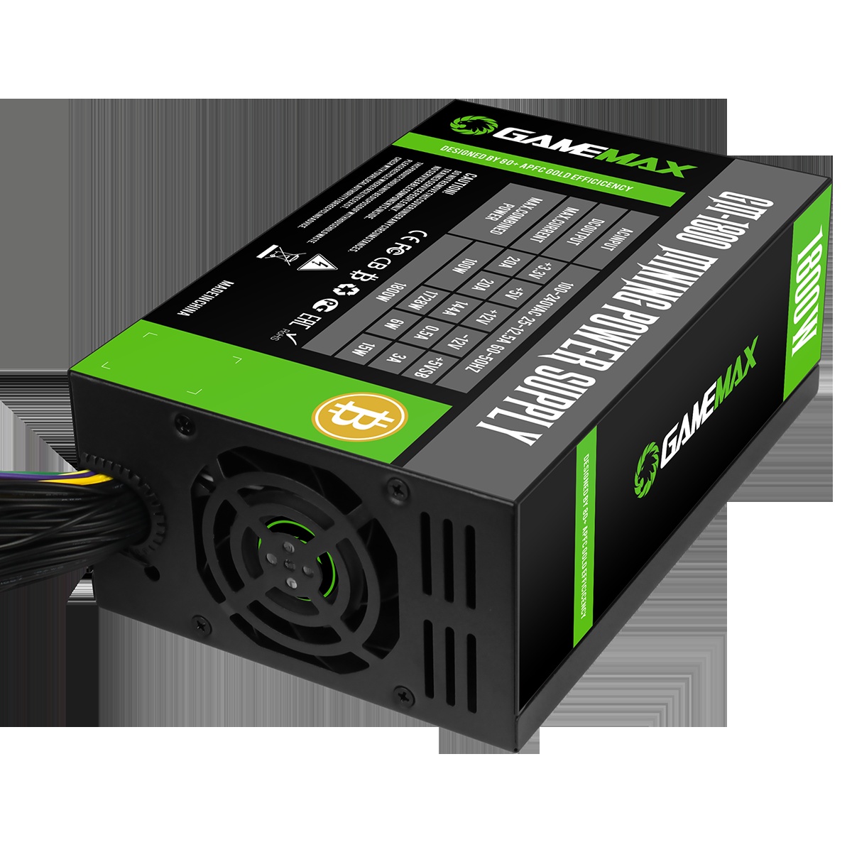 Game Max GM1800 1800W 90% Efficient By Gold Design PSU - Watercooling UK