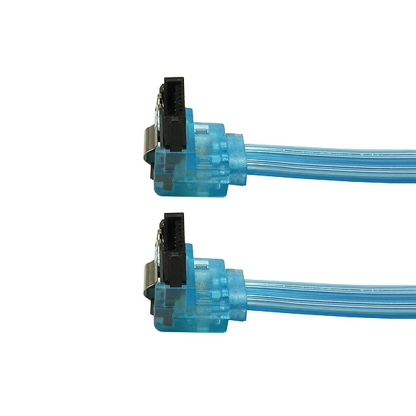 mod/smart SATA III data cable 45cm (double angled connectors UV blue ...