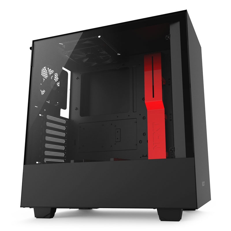 NZXT H500 Midi-Tower - black / red Window - Watercooling UK