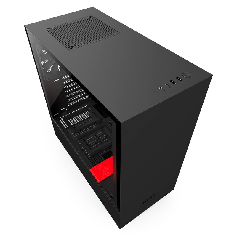 NZXT H500 Midi-Tower - black / red Window - Watercooling UK