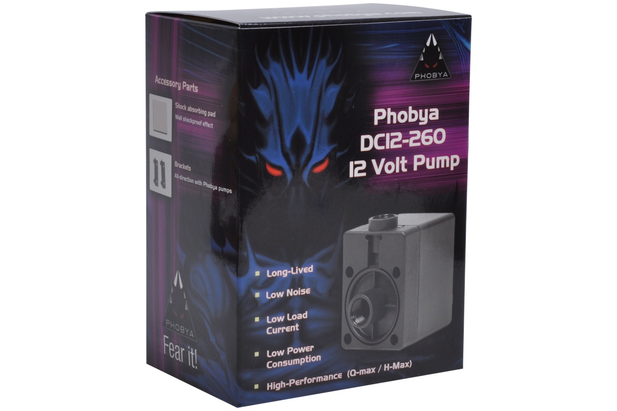 Phobya DC12-260 PWM 12V 600lph Compact Water Pump - Watercooling UK