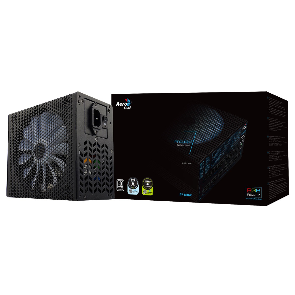 AeroCool Project 7 P850 RGB Full Modular 850w 80 Plus Platinum APFC PSU ...