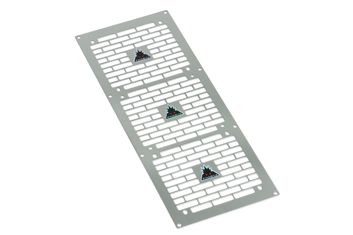 radiator grill triple (360) - Bricky - silver - Watercooling UK
