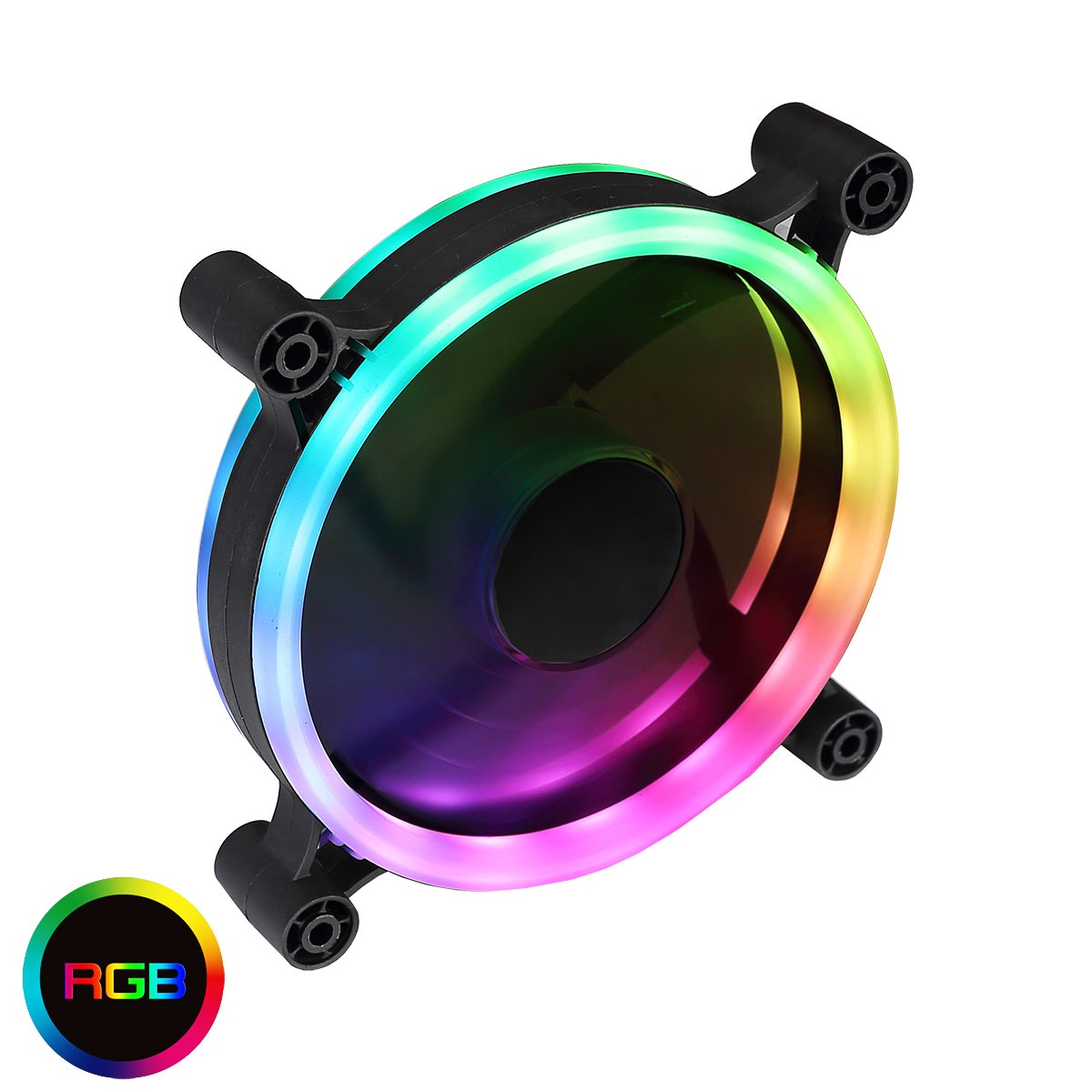 Raider Dual-Ring 16 LED 120mm Rainbow RGB Fan 5pin - Watercooling UK