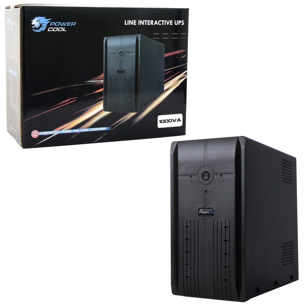 Powercool Smart UPS 1000VA 3 x UK Plug 3 x IEC RJ45 x 2 USB LED Display ...