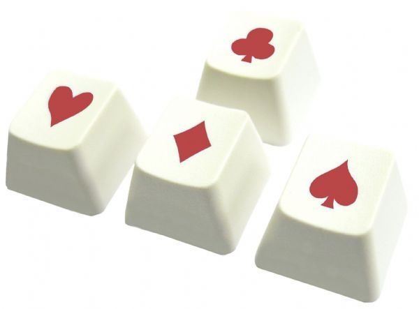 Tai-Hao ABS Double Shot Poker 4 Key Set White/Red - Watercooling UK