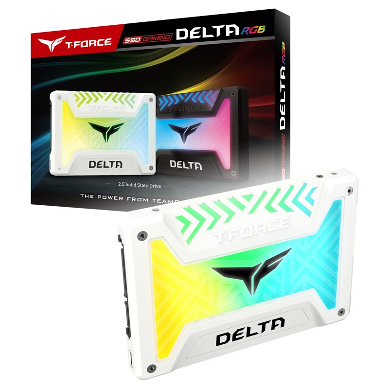 Team Group T-Force Delta RGB 2.5 Inch SSD, SATA 6G - 1TB, White ...