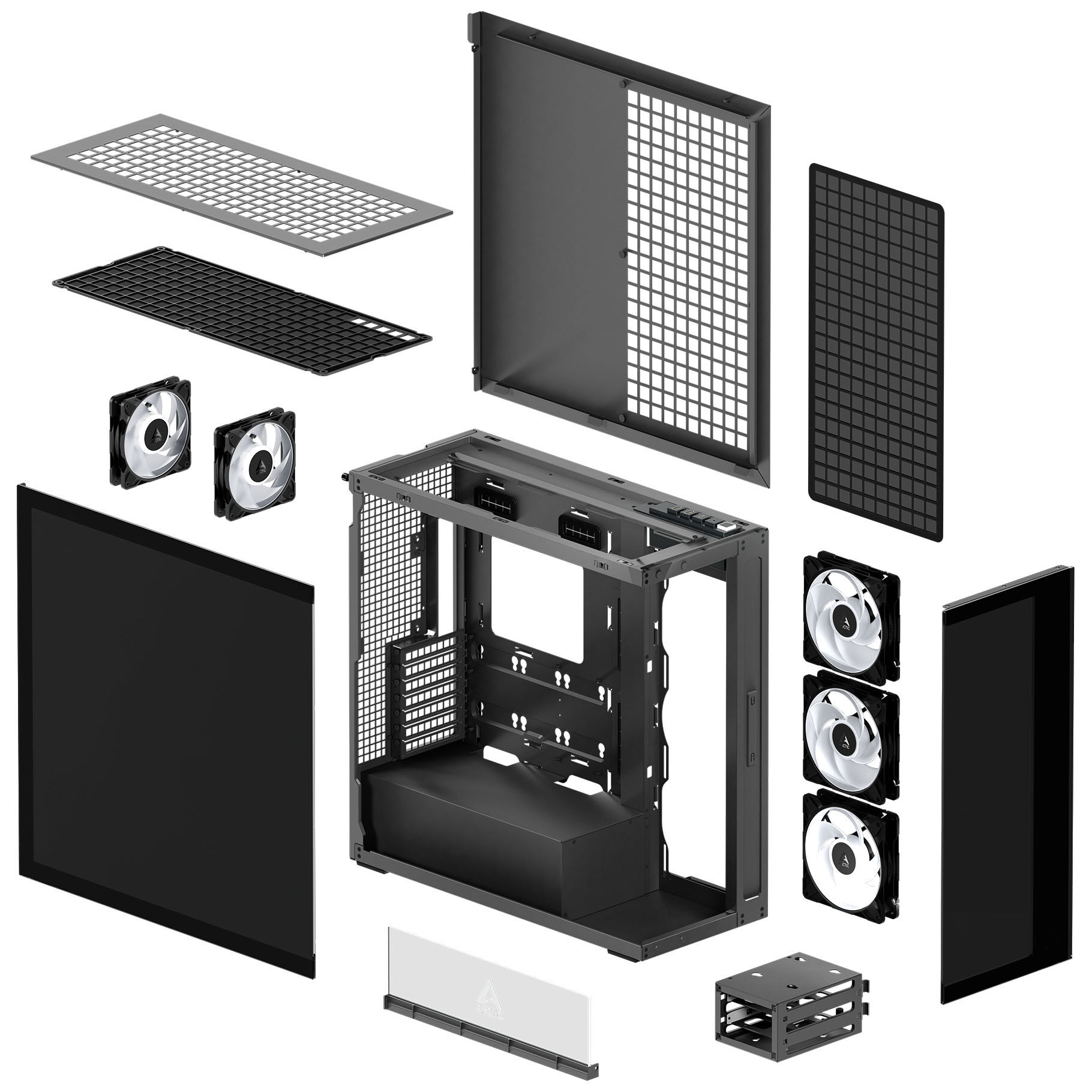 ARCTIC Xtender Mirror PC Case, E-ATX, RGB, Tempered Glass - Black ...