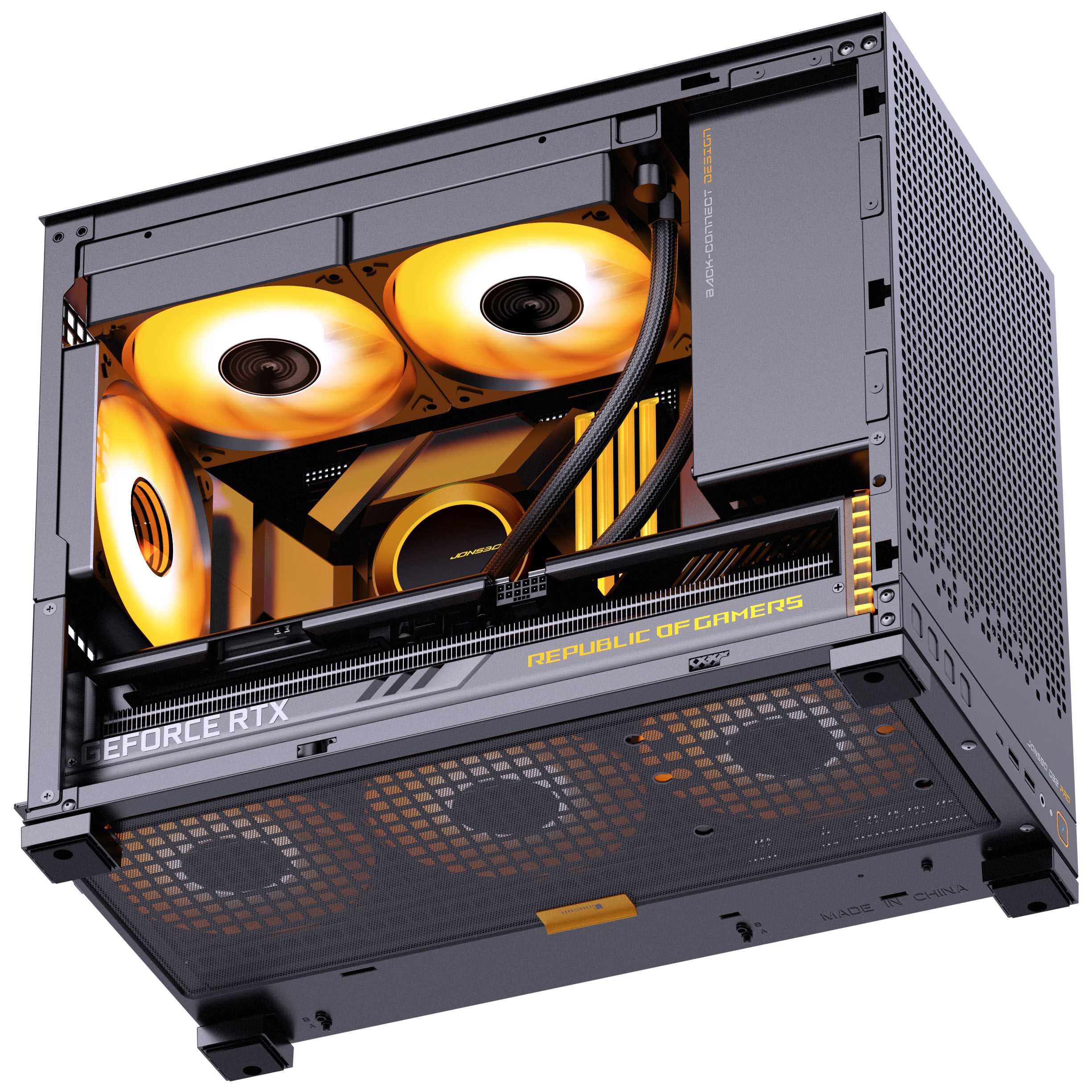 Jonsbo D32 PRO Mesh PC Case, Mini Case, mATX - Black - Watercooling UK
