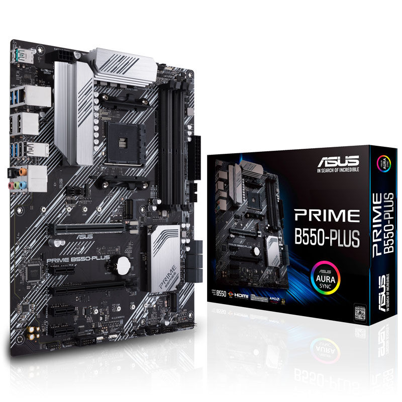 ASUS Prime B550-Plus motherboard, socket AM4, AMD B550, ATX, DDR4 ...