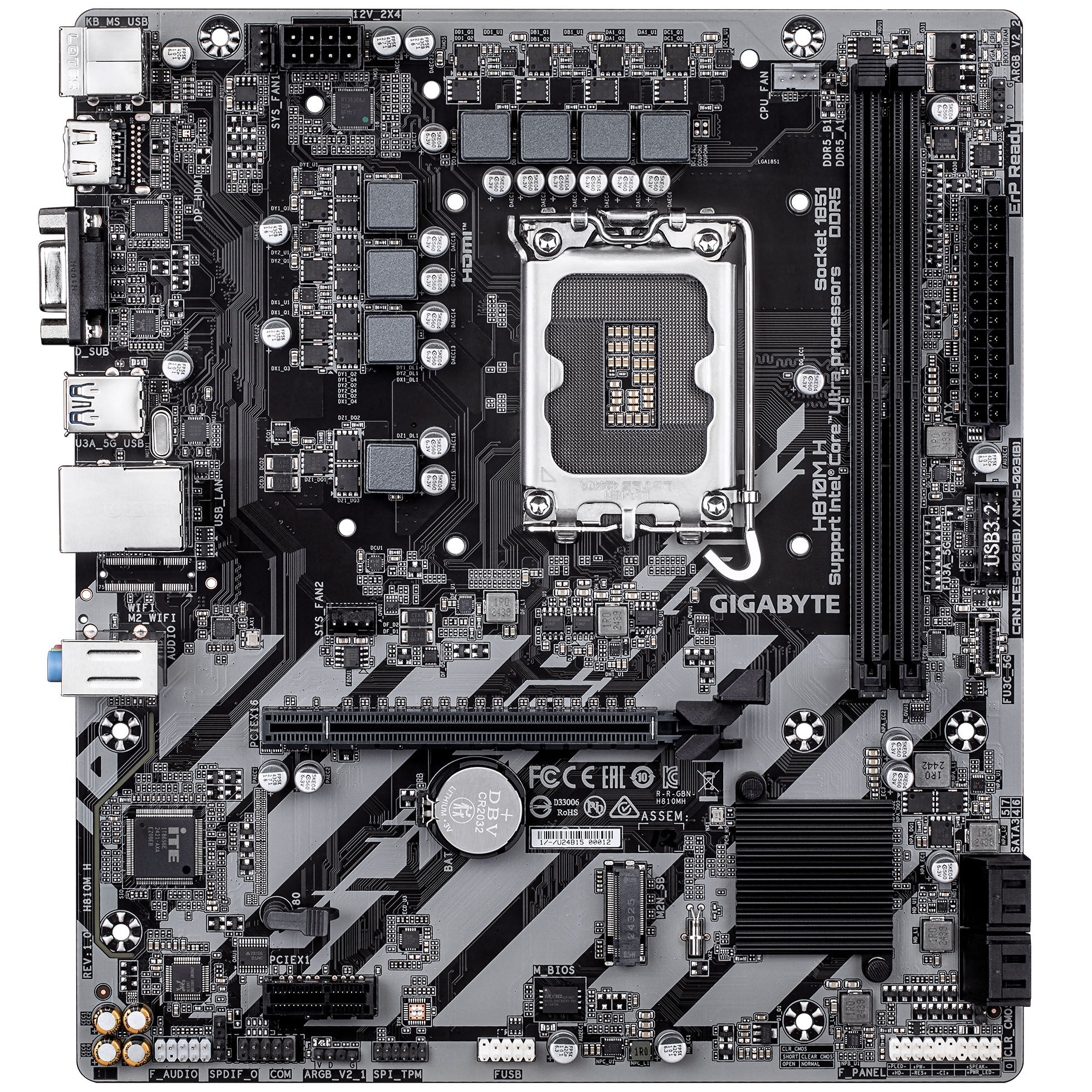 Gigabyte H810M H motherboard, socket LGA 1851, Intel H810, Micro-ATX ...