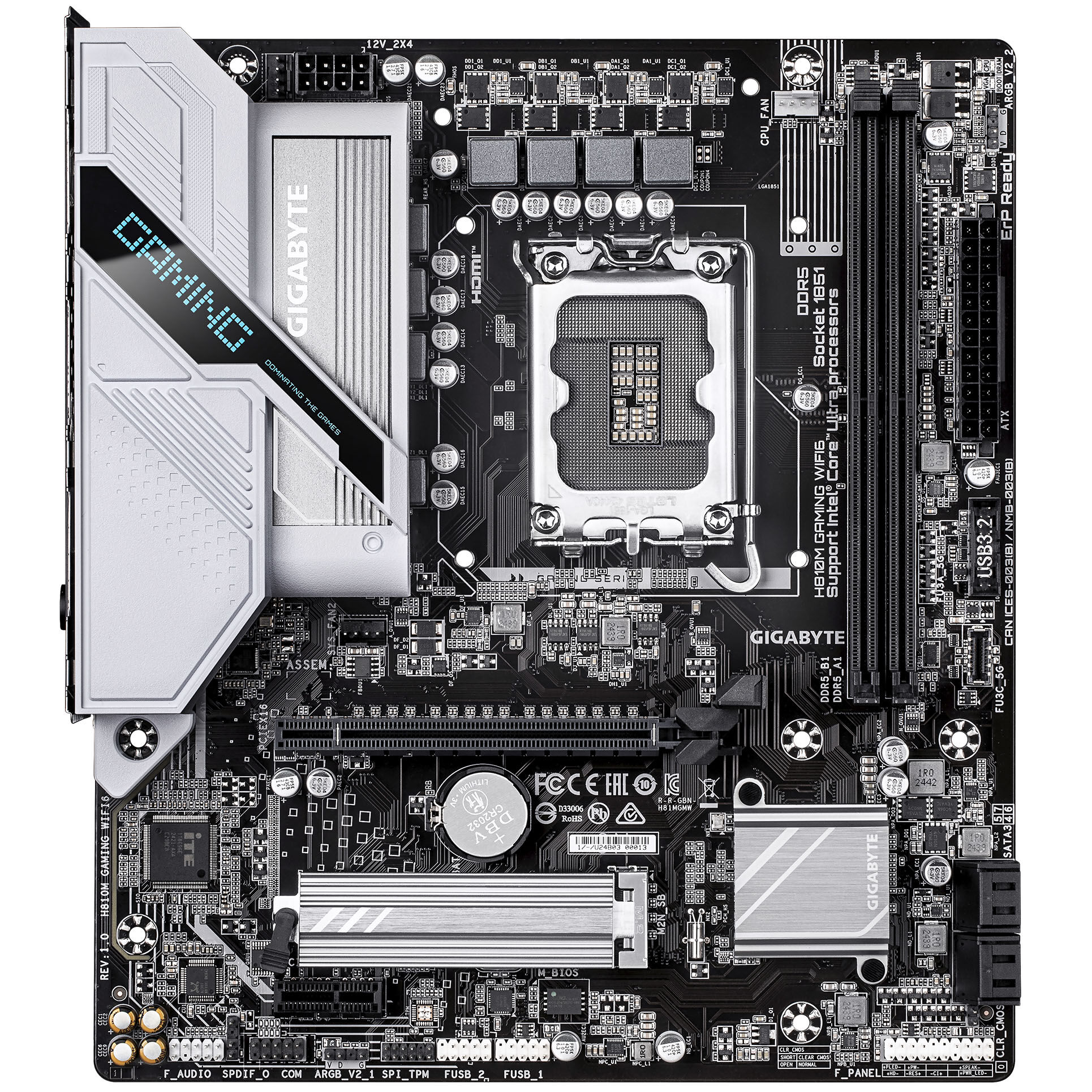 Gigabyte H810M Gaming WiFi 6 motherboard, socket LGA 1851, Intel H810 ...