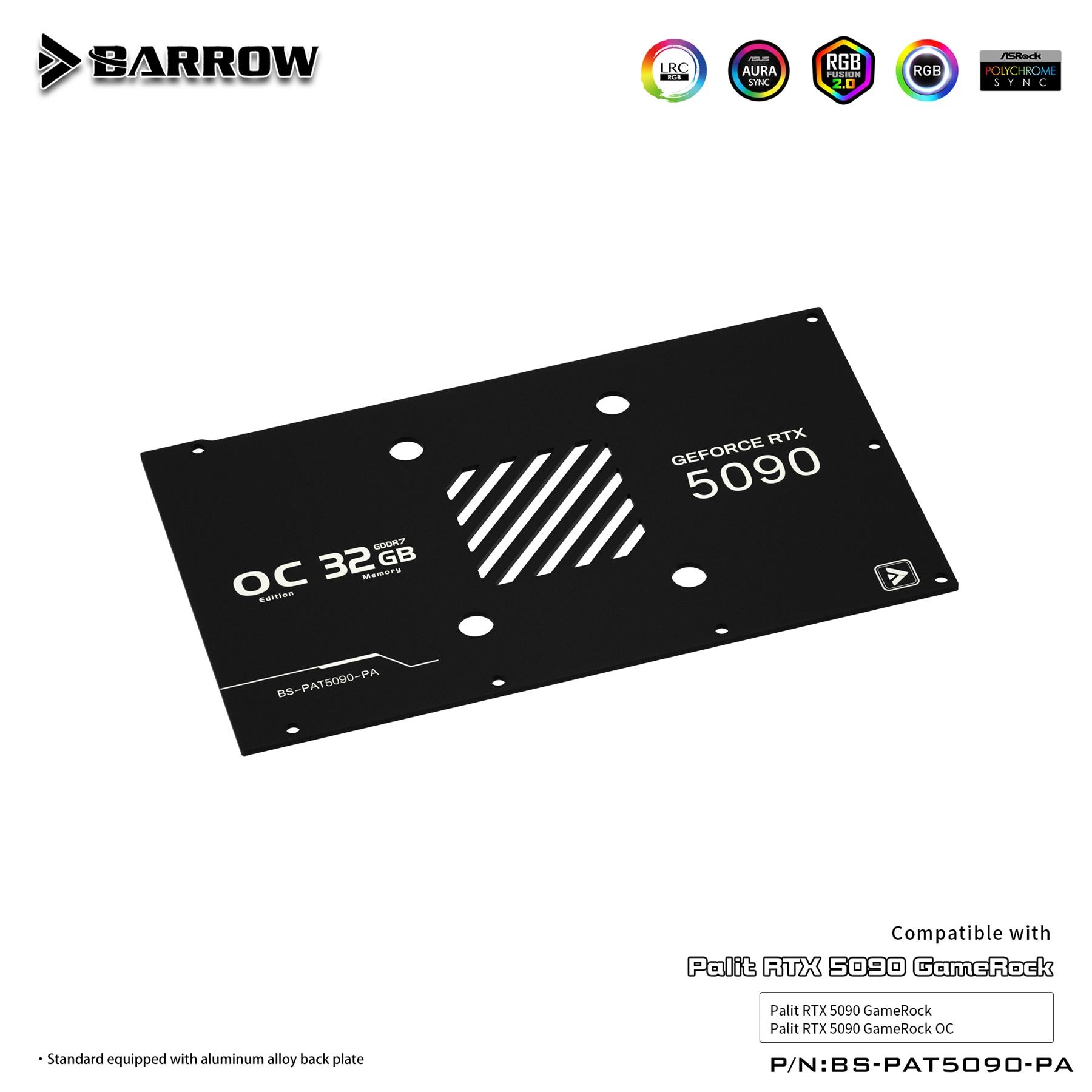 Barrow NVIDIA RTX 5090 Palit GameRock, aRGB Graphics Card Waterblock ...