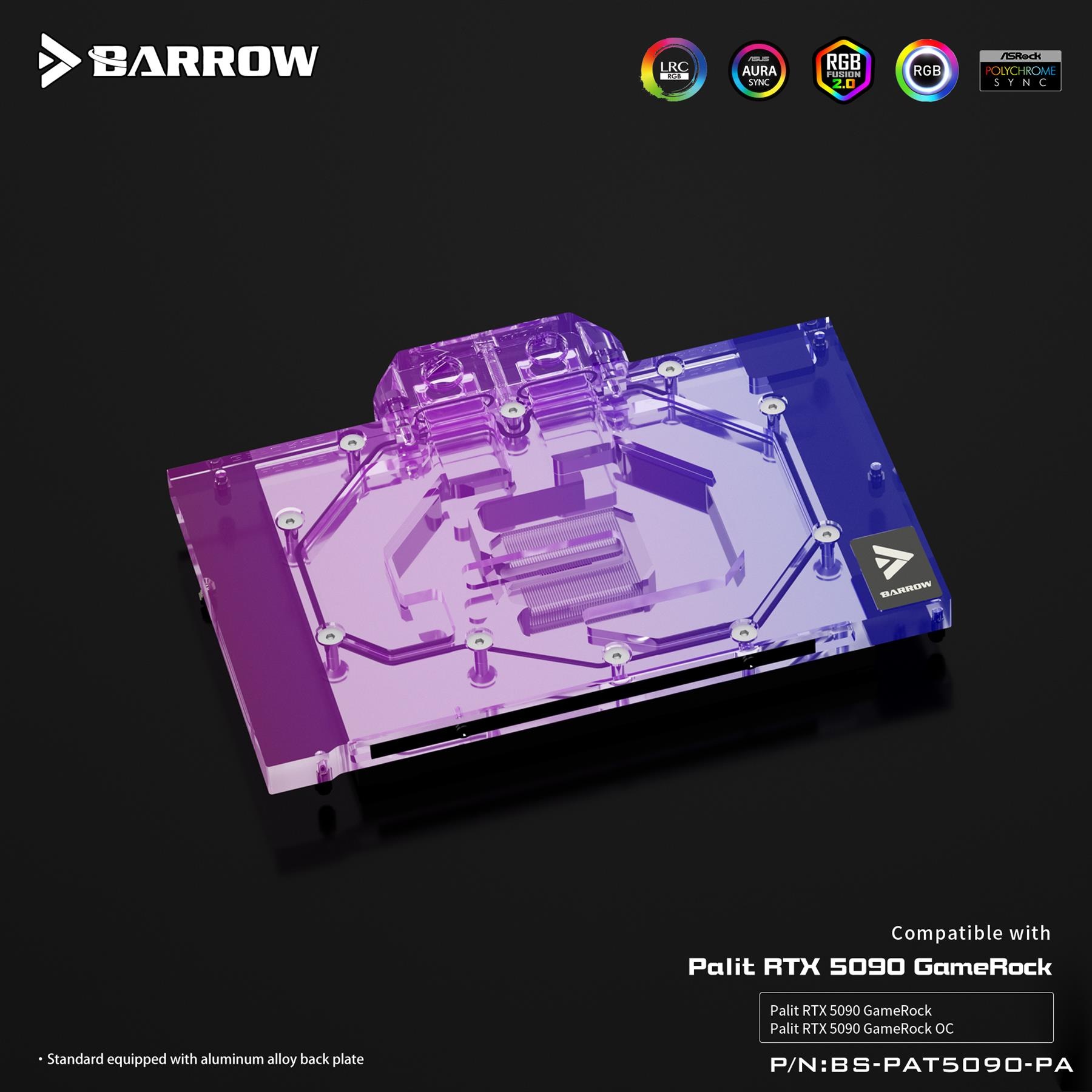 Barrow NVIDIA RTX 5090 Palit GameRock, aRGB Graphics Card Waterblock ...