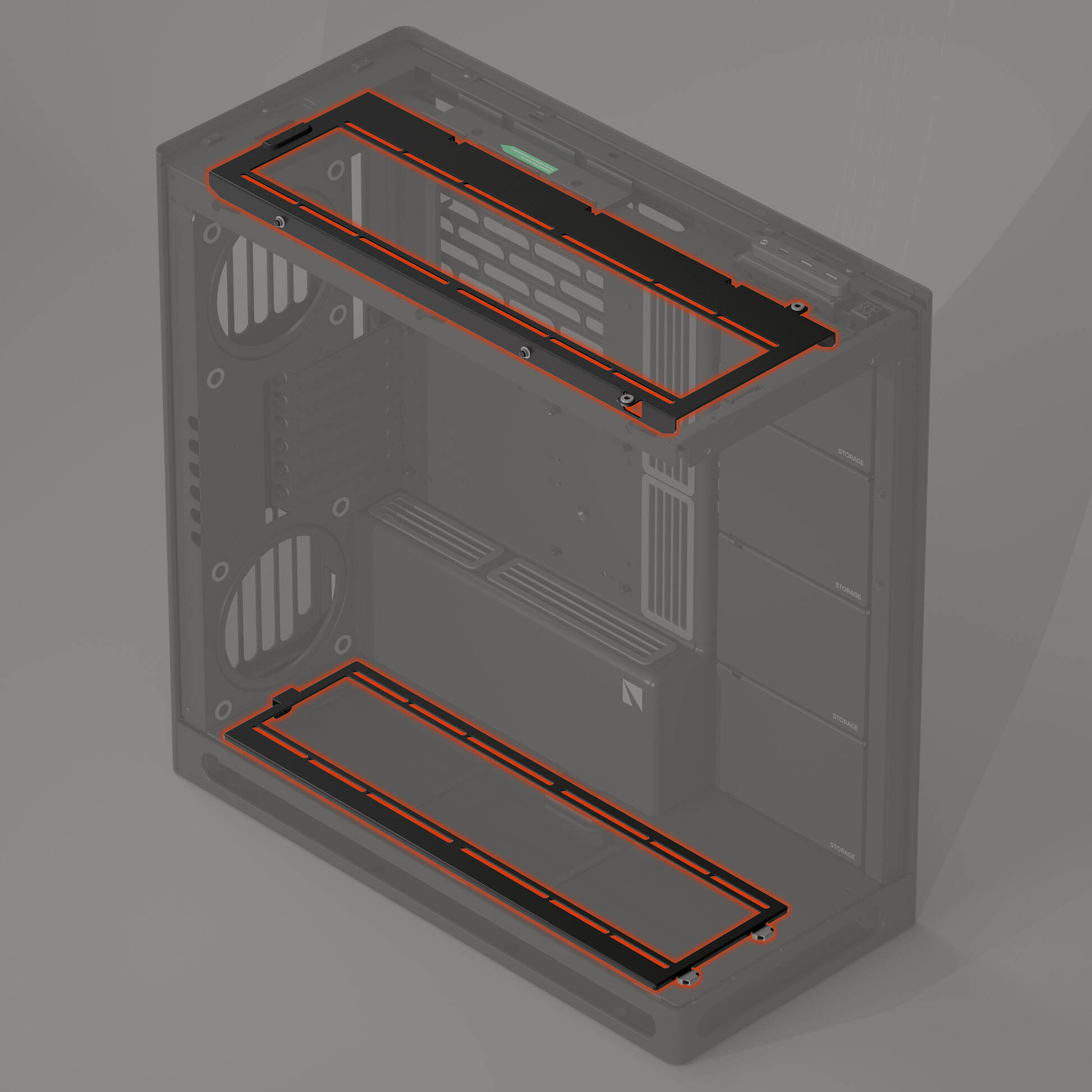 HAVN HS 420 Fan Brackets for 360 mm Radiators - black - Watercooling UK