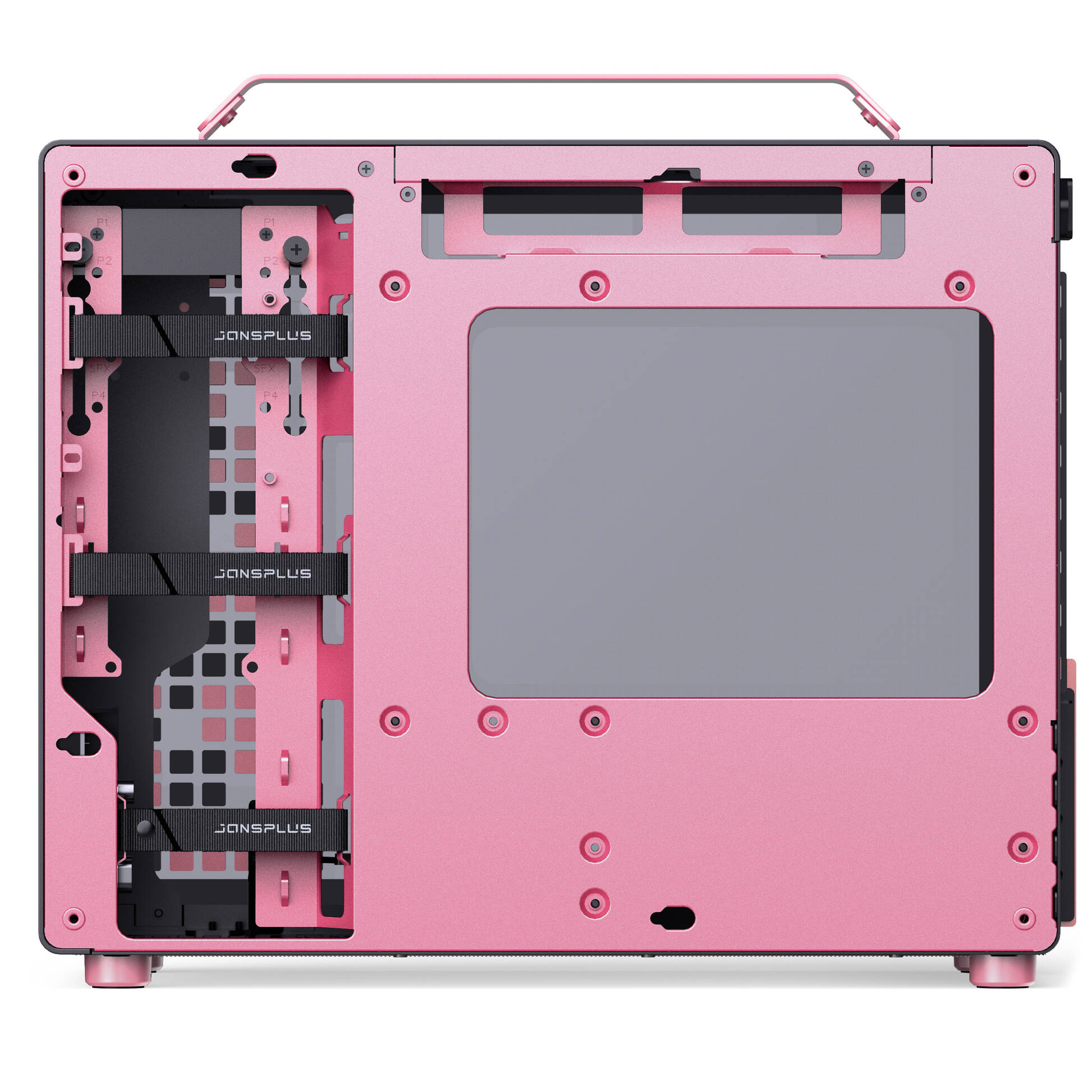 Jonsplus (Jonsbo) Z20 Micro-ATX case, with carrying handle - black/pink ...