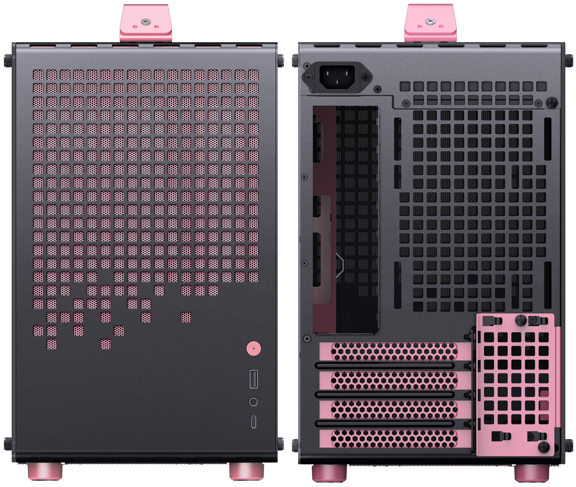 Jonsplus (Jonsbo) Z20 Micro-ATX case, with carrying handle - black/pink ...