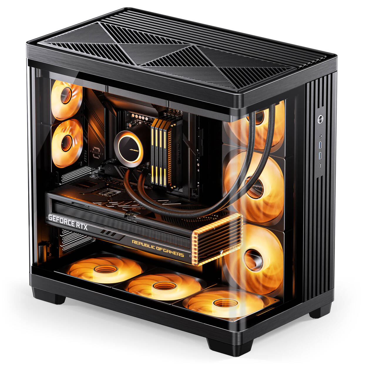 Jonsbo TK-4 Case, Mid-Tower, ATX, Tempered Glass - Black - Watercooling UK
