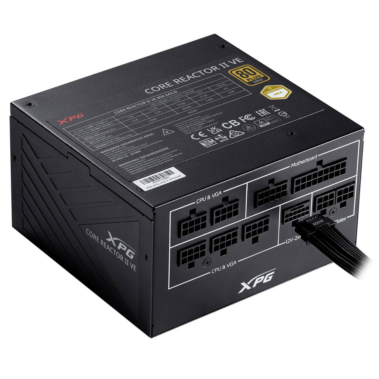 ADATA XPG CORE REACTOR II VE 80 PLUS Gold Power Supply, ATX 3.1 - 850 ...